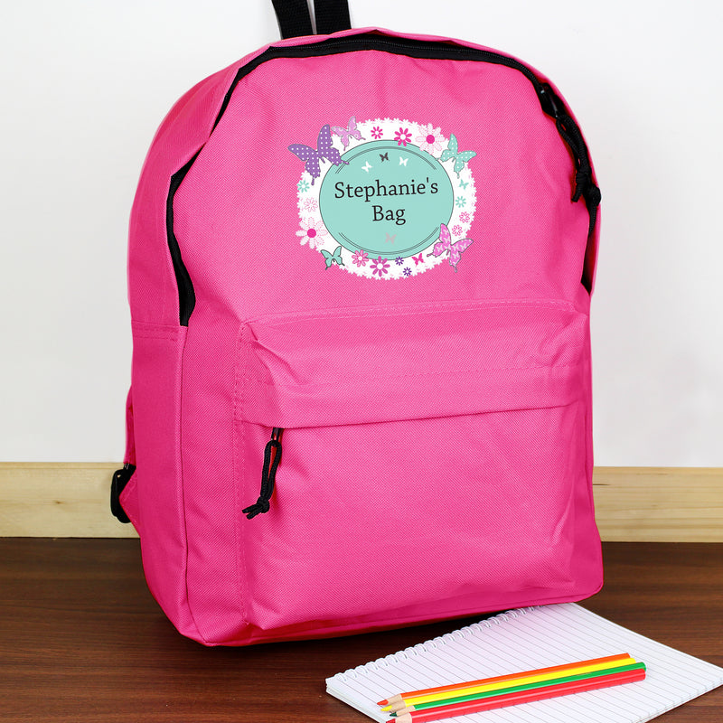 Personalised Butterfly Pink Backpack – Everything Personal